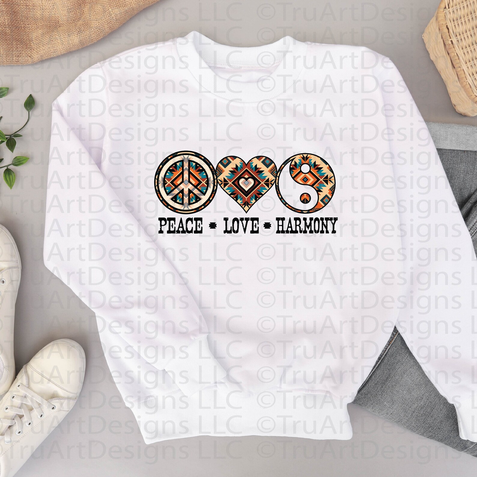Retro Aztec Peace Love Harmony Png, Southwest Pattern Png, Western Png ...