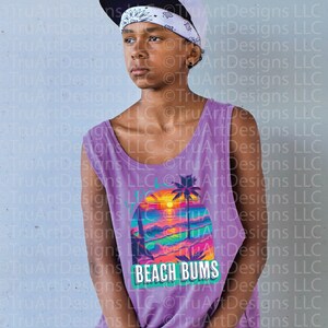 Retro Neon Beach Bums Png, Summer Png, Ocean and Beach Sublimation Png ...