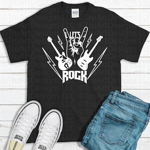 Let's Rock SVG, Lets Rock PNG, Rock and Roll PNG, Rock Guitar, Music ...