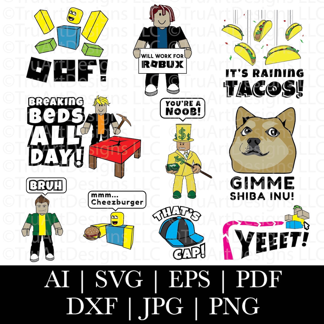 Roblox SVG 10 Pack Bundle, Roblox PNG, SVG Bundle, Kid Gaming Svgs ...
