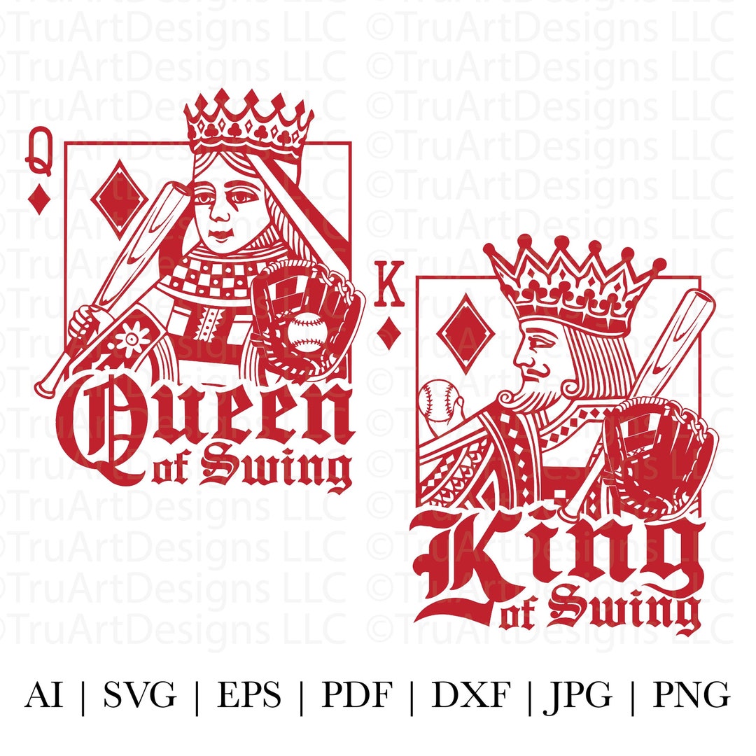 Couples Baseball King and Queen Svg Bundle, Couples Matching Shirts Svg ...
