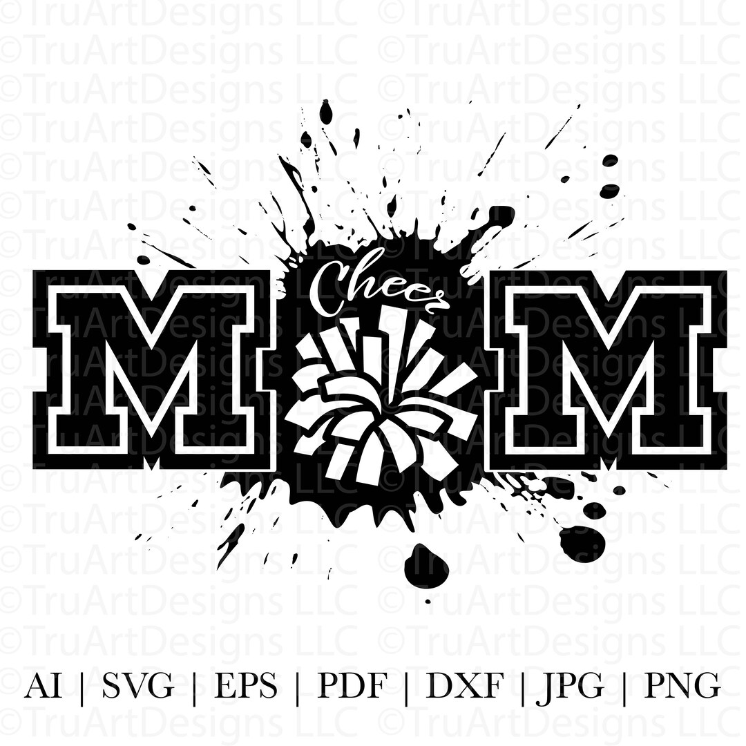 Cheerleading Mom Svg, Sports Mom Design, PNG for Sublimation, Splatter ...