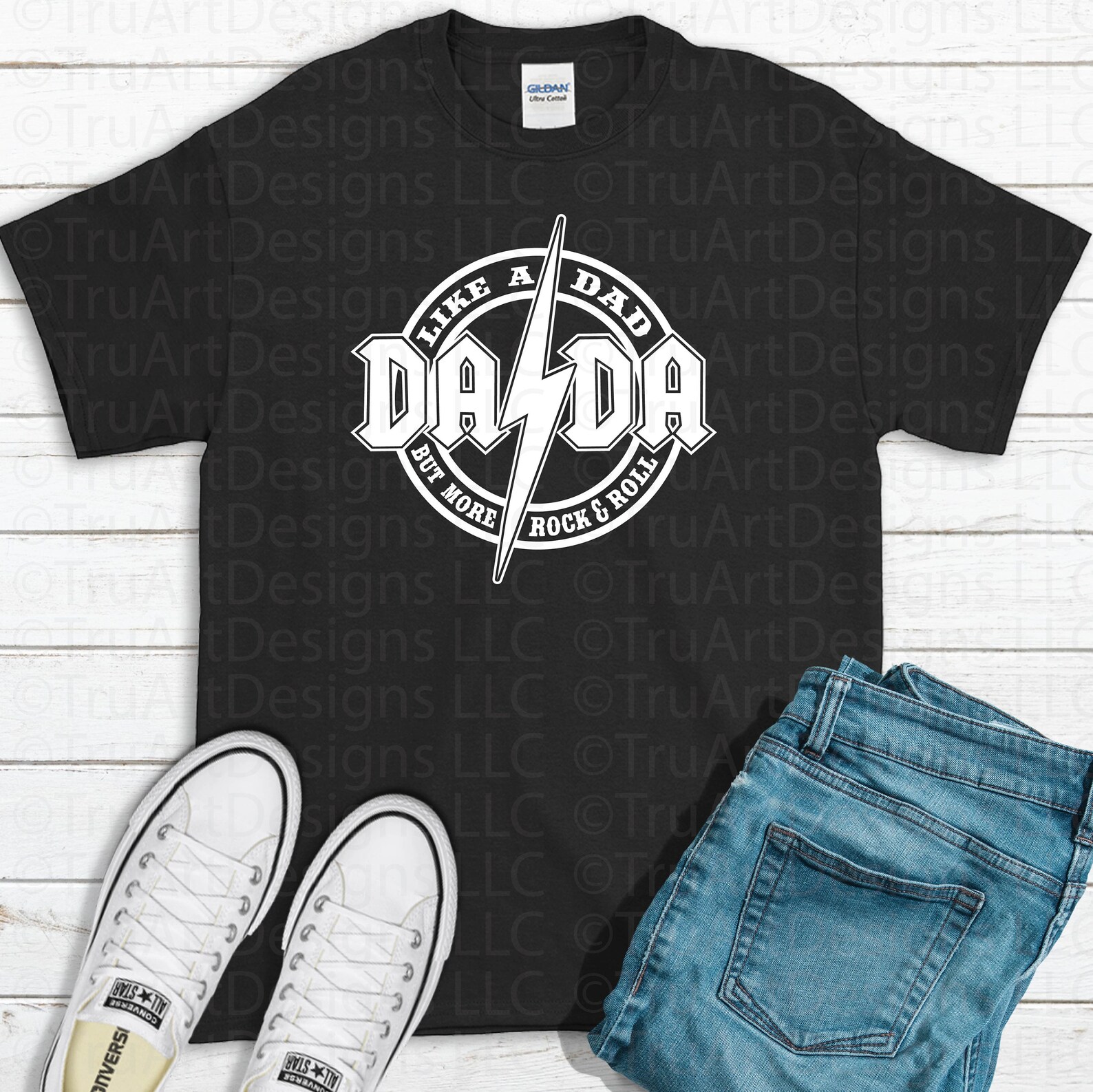 Dad SVG, Dada Rock and Roll Dad PNG, Rock Guitar, Music, Dad Rocks ...