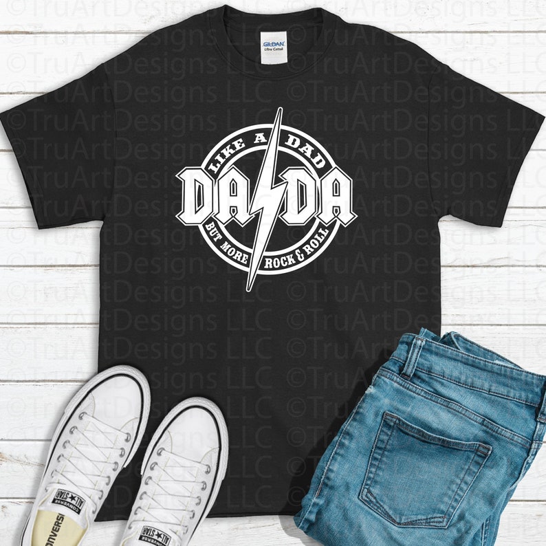 Dad SVG Dada Rock and Roll Dad PNG Rock Guitar Music Dad - Etsy