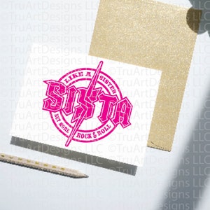 Sister SVG, Rock and Roll Sista PNG, Rock Guitar, Music, Sister Rocks ...