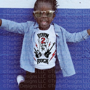 Born 2 Rock Svg, Born Two Rock Png, Born to Rock 2nd Birthday Artwork ...