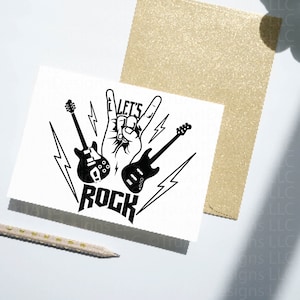 Let's Rock SVG, Lets Rock PNG, Rock and Roll PNG, Rock Guitar, Music ...
