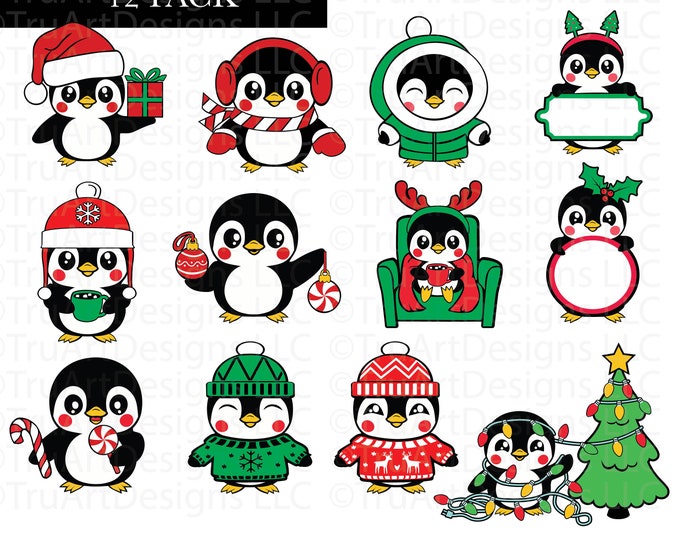 Penguin SVG, Christmas Penguin Svg, Penguin Clipart, Winter Penguin Svg ...