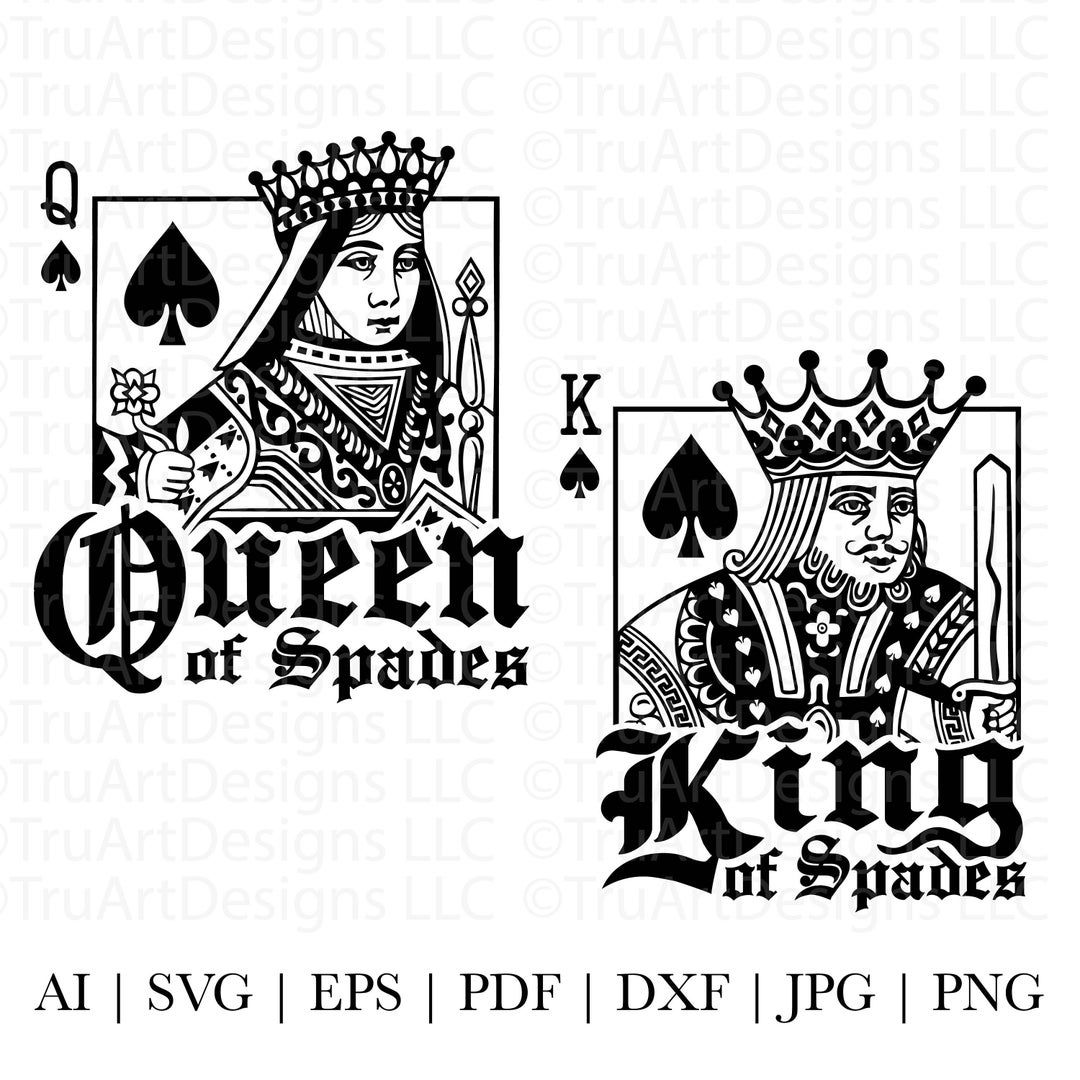 King and Queen of Spades Svg, Bride and Groom Svg, Couples Png, Spades ...