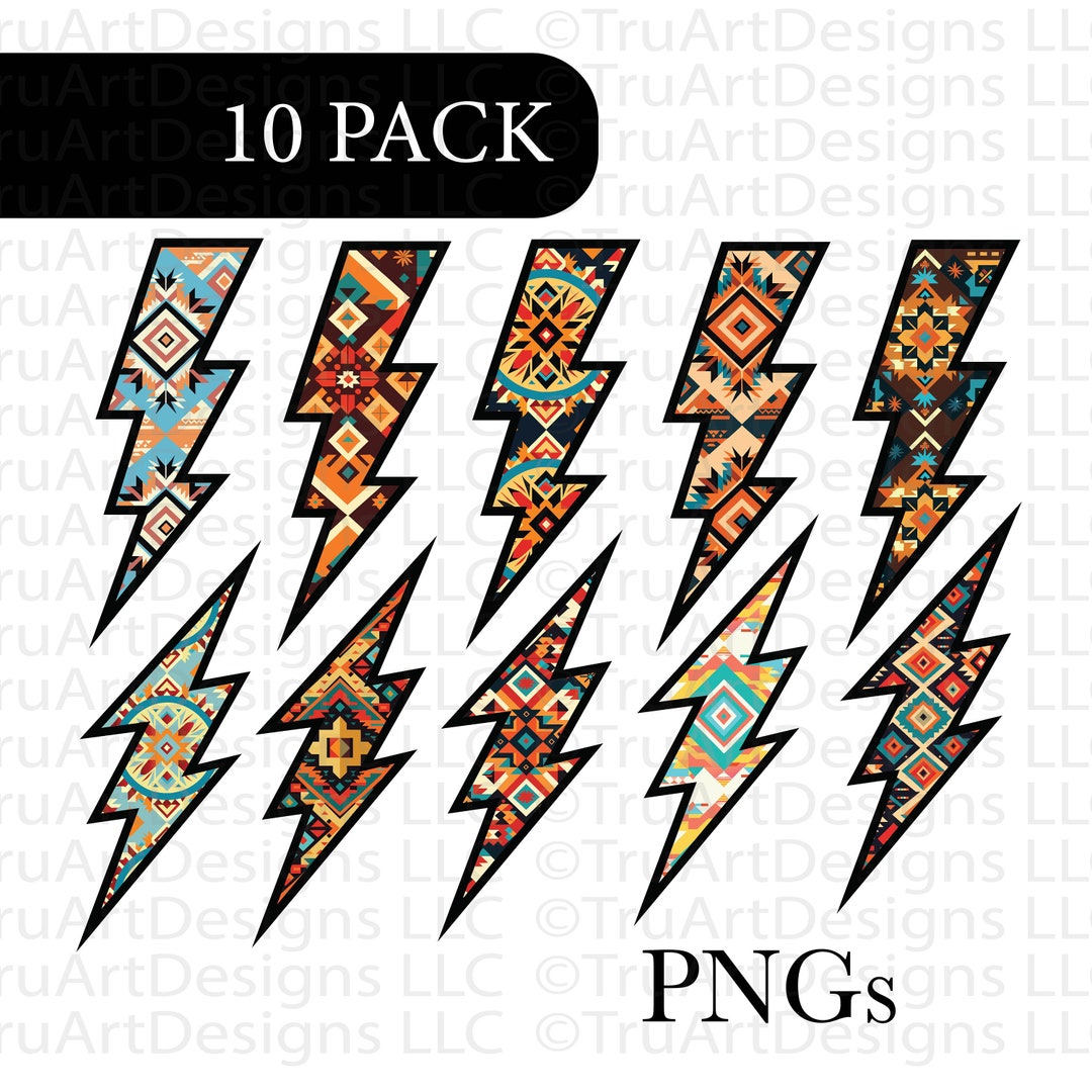 Aztec Lightning Sublimation Bundle, Southwest Pattern Pngs, Western Png ...