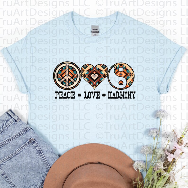 Retro Aztec Peace Love Harmony Png, Southwest Pattern Png, Western Png ...