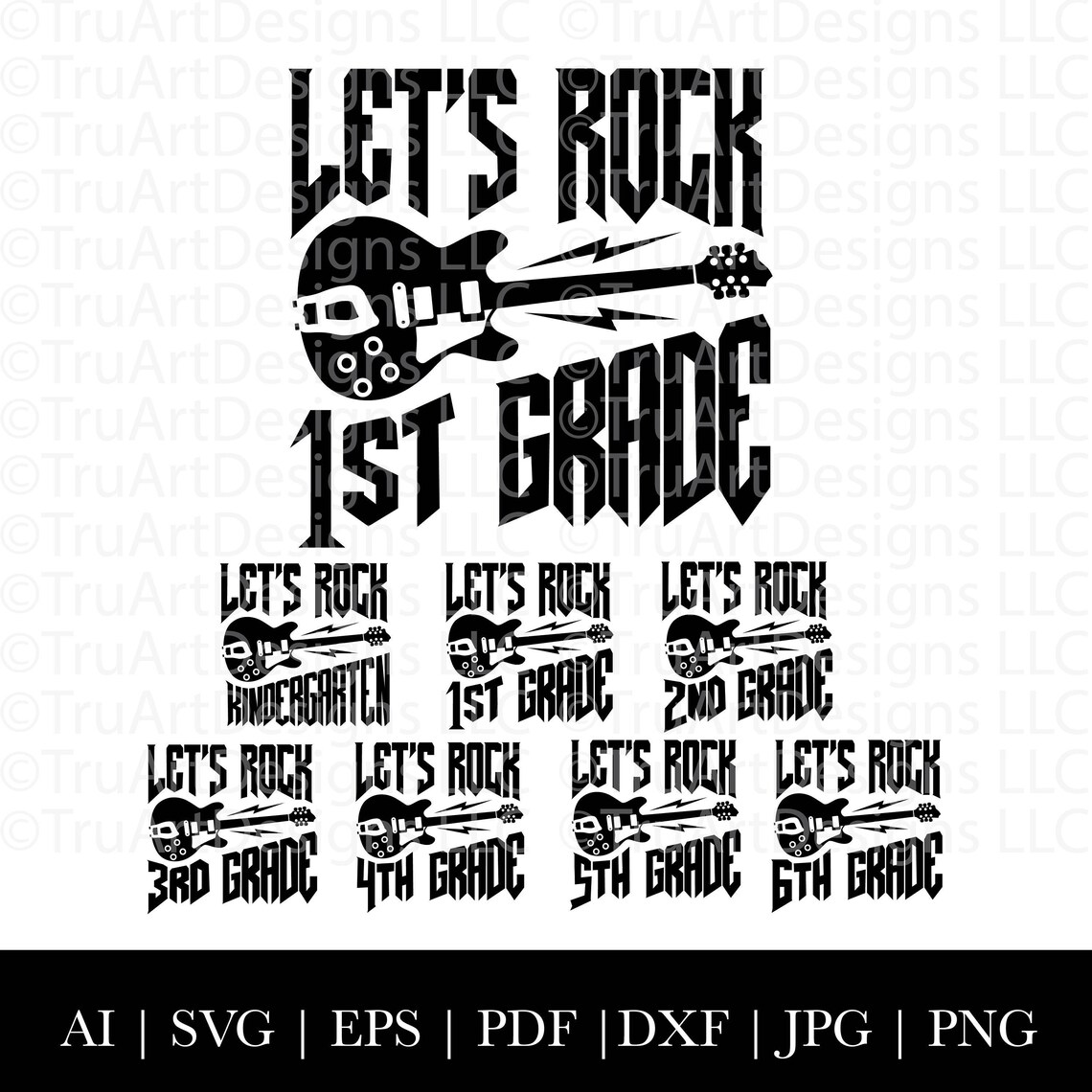 Back to School SVG Bundle Let's Rock SVG Grade Level - Etsy