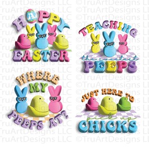 Easter Peeps PNG Bundle, Easter Bunny Png, 8 Pack Sublimation Bundle ...