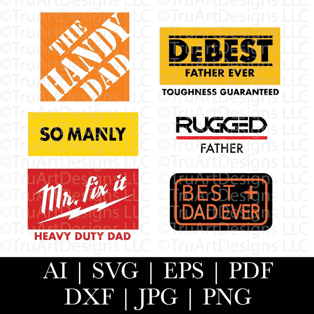 Fathers Day Dad Logos, Tool Parody Logos, SVG Handy Dad Files, Tools ...