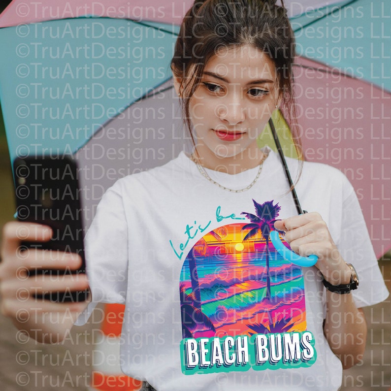 Retro Neon Beach Bums Png Summer Png Ocean and Beach - Etsy