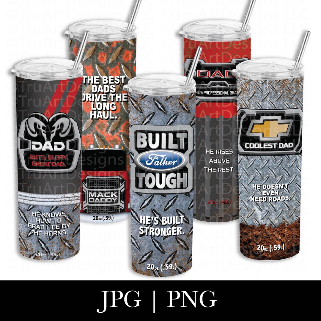 20oz Skinny Tumbler Designs, Fathers Day Dad Sublimation Bundle, 5 Pack ...