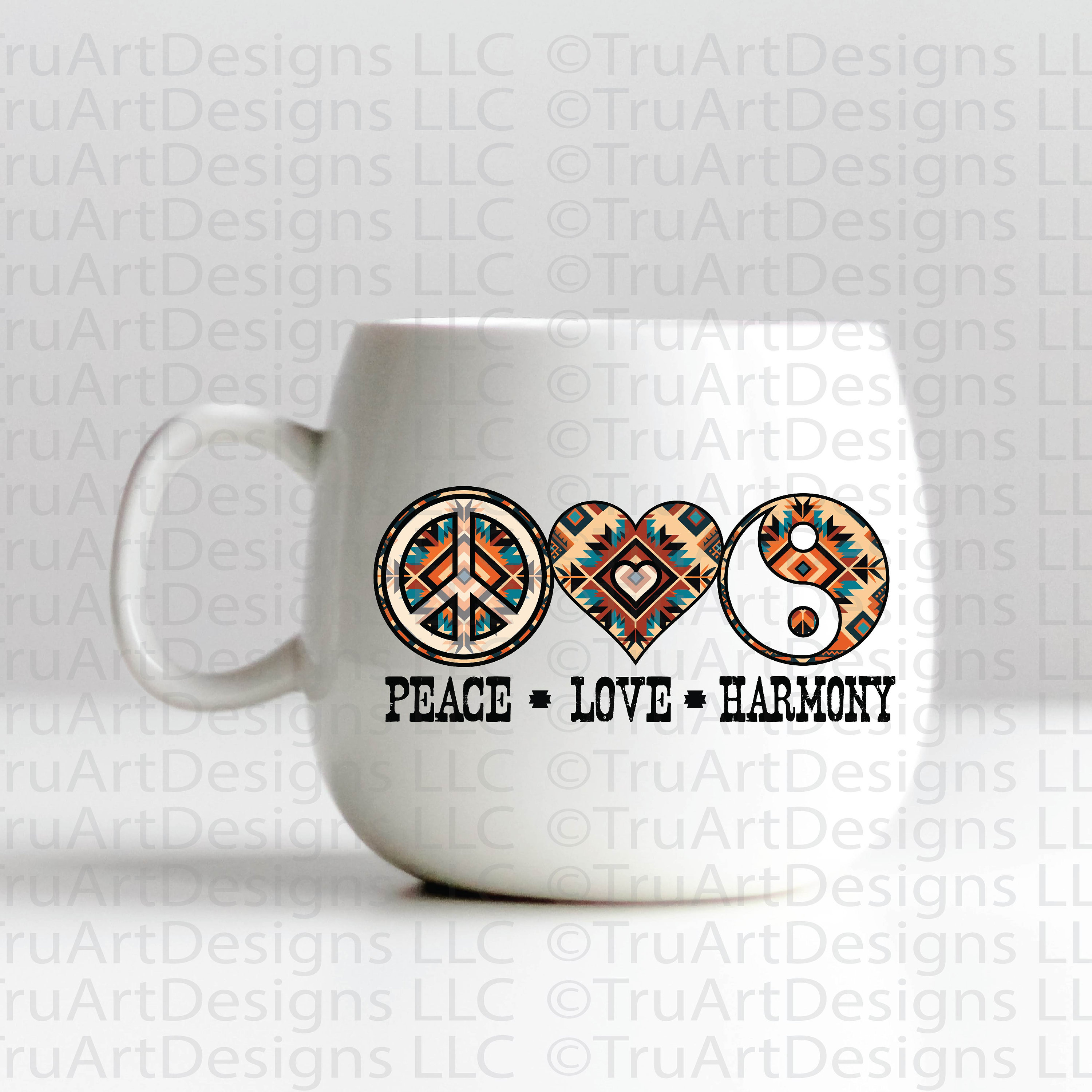 Retro Aztec Peace Love Harmony Png, Southwest Pattern Png, Western Png ...