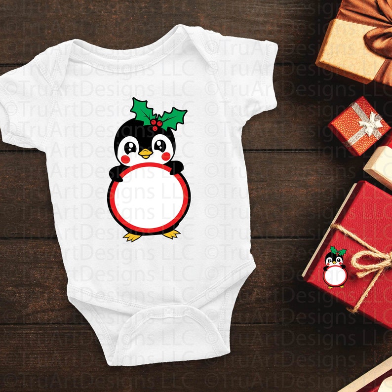 Penguin Svg, Christmas Penguin, Winter Penguin, Cute Baby Penguin Frame ...
