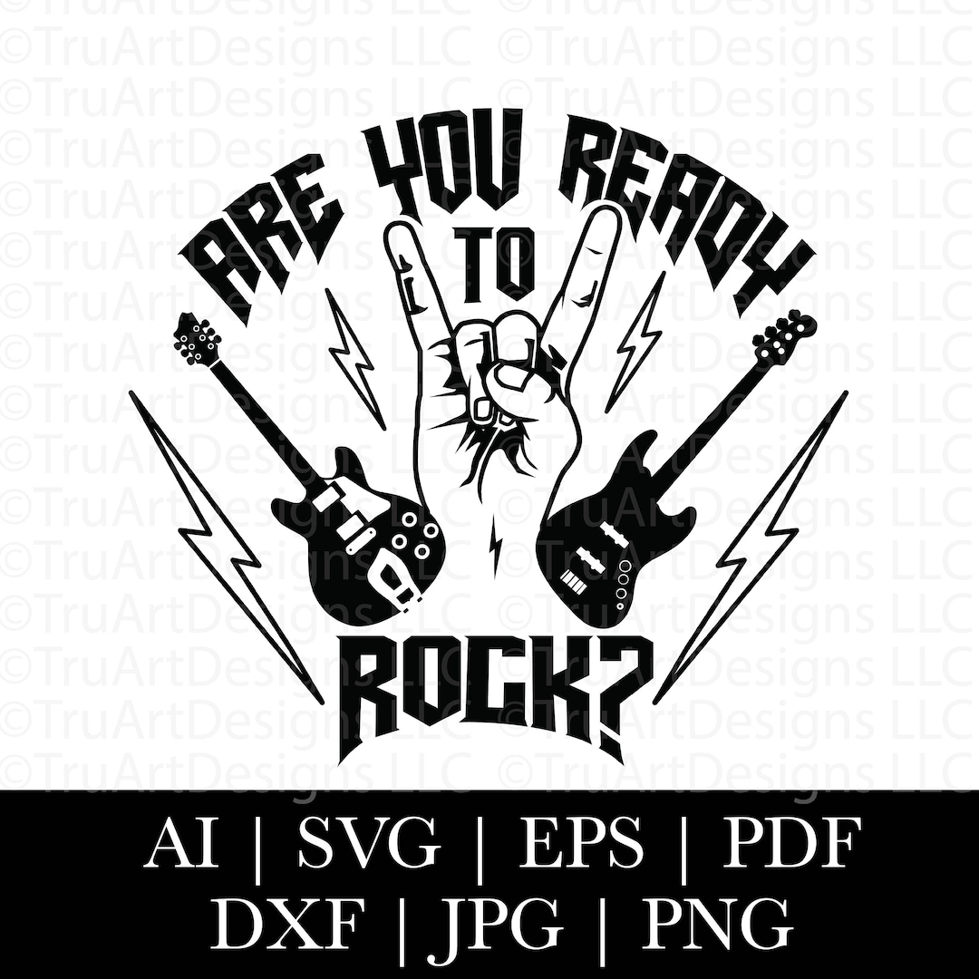 Are You Ready to Rock SVG, Rock and Roll PNG, Rock Guitar, Music, Rock ...