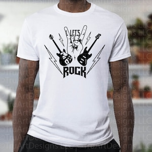 Let's Rock SVG, Lets Rock PNG, Rock and Roll PNG, Rock Guitar, Music ...