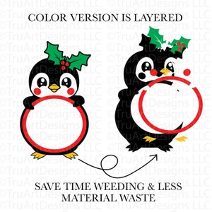 Penguin Svg, Christmas Penguin, Winter Penguin, Cute Baby Penguin Frame ...