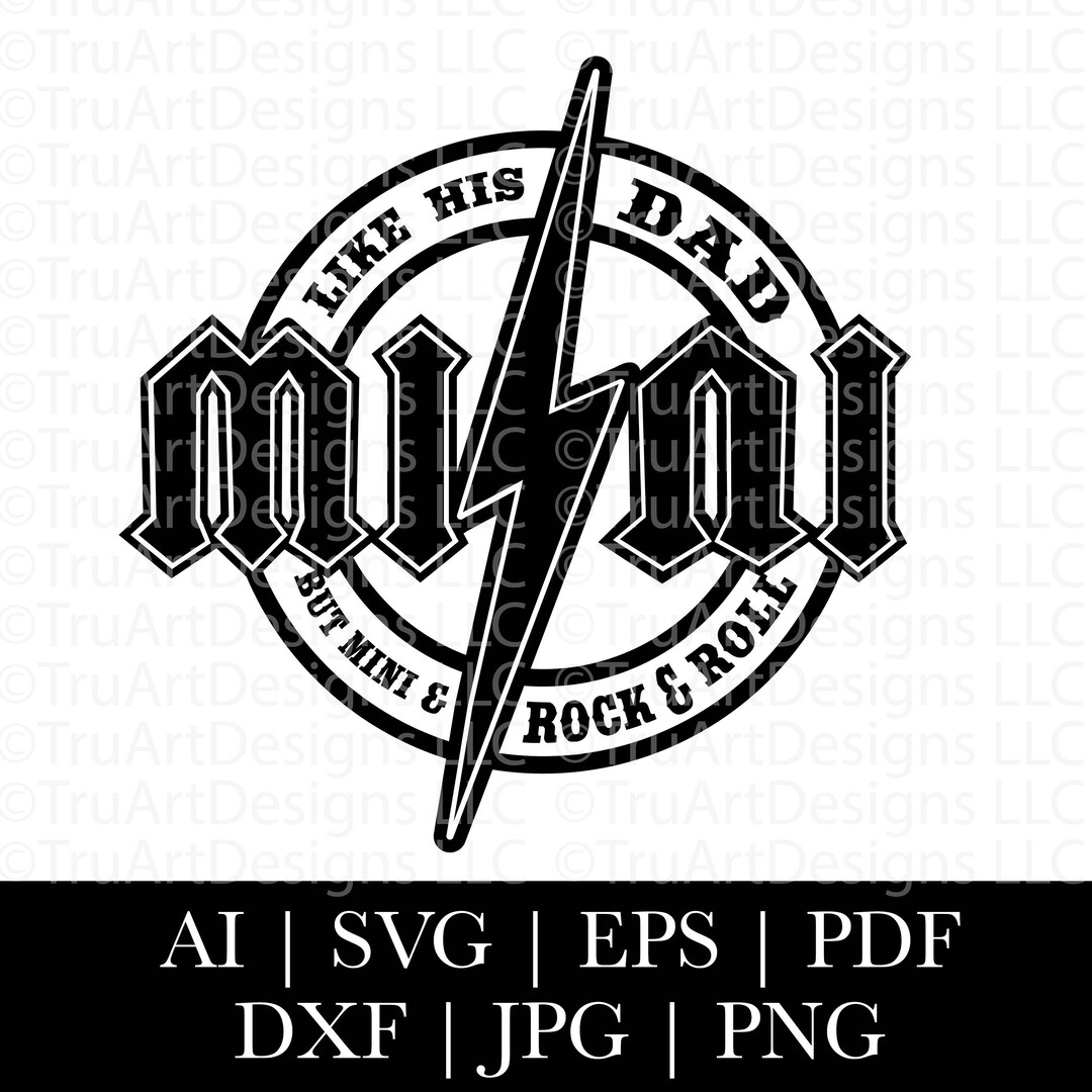 Mini Dad SVG, Rock and Son PNG, Rock Guitar, Music, Mini Me Rocks ...
