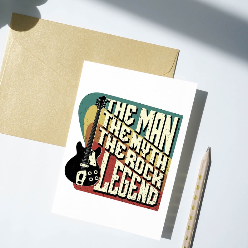 Rock N Roll Design for Him, the Man the Myth the Legend, Mens Retro ...