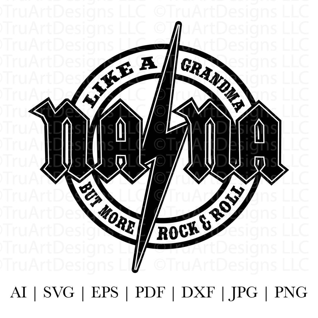 Rock and Roll Nana Svg, Nana Design, Mother's Day Tshirt PNG, Best ...