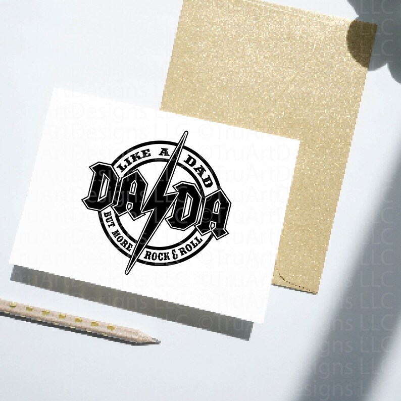 Dad SVG Dada Rock and Roll Dad PNG Rock Guitar Music Dad - Etsy