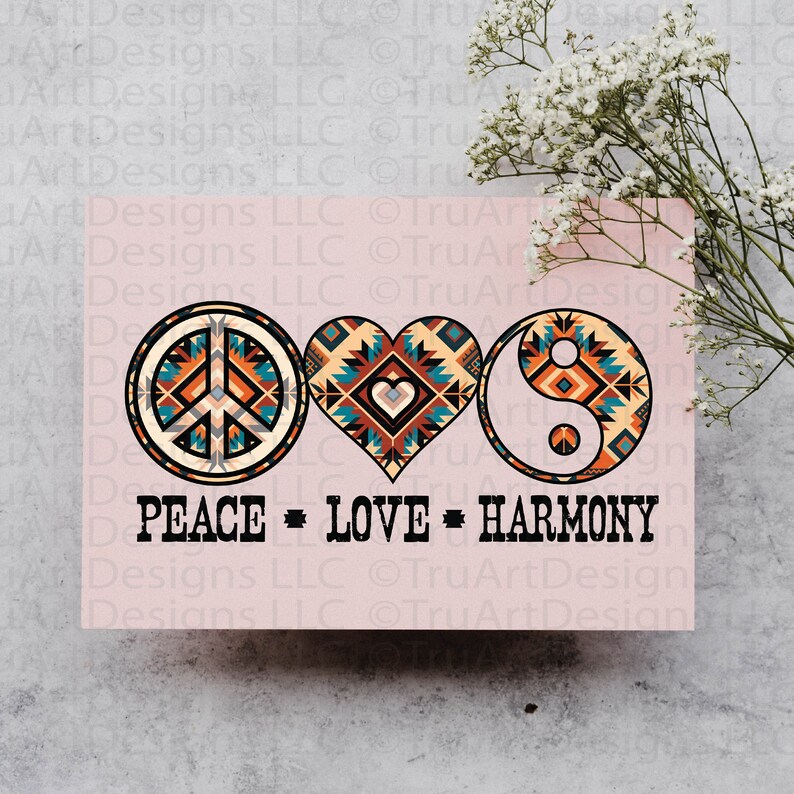 Retro Aztec Peace Love Harmony Png, Southwest Pattern Png, Western Png ...