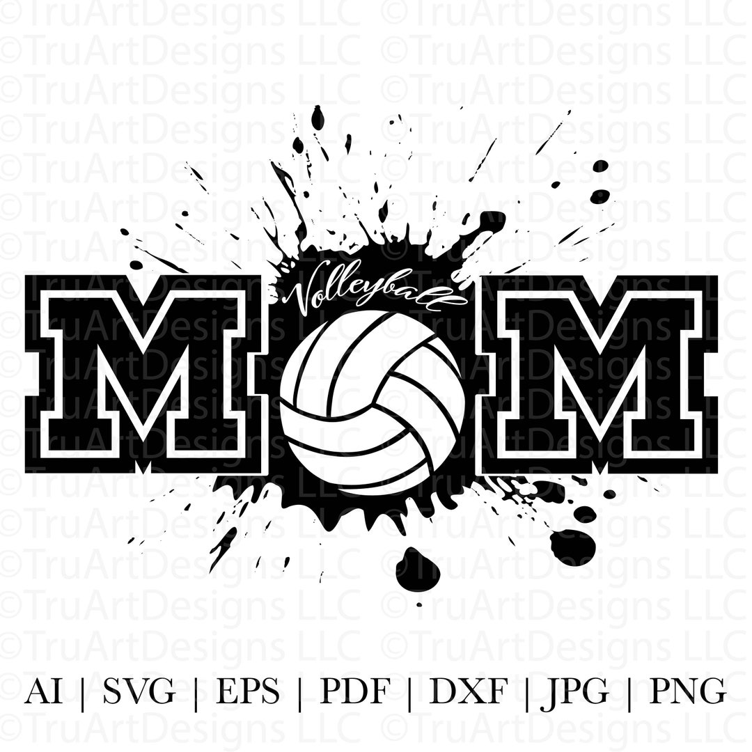 Volleyball Mom Svg, Sports Mom Design, PNG for Sublimation, Splatter ...