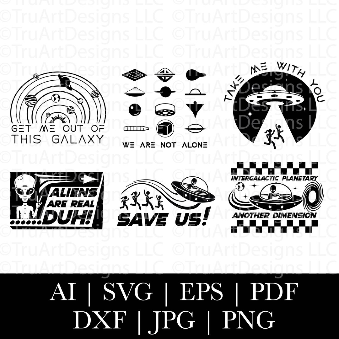 Aliens Svg Bundle, UFO Svg Bundle, Alien Space Png, Alien Png, Ufo ...