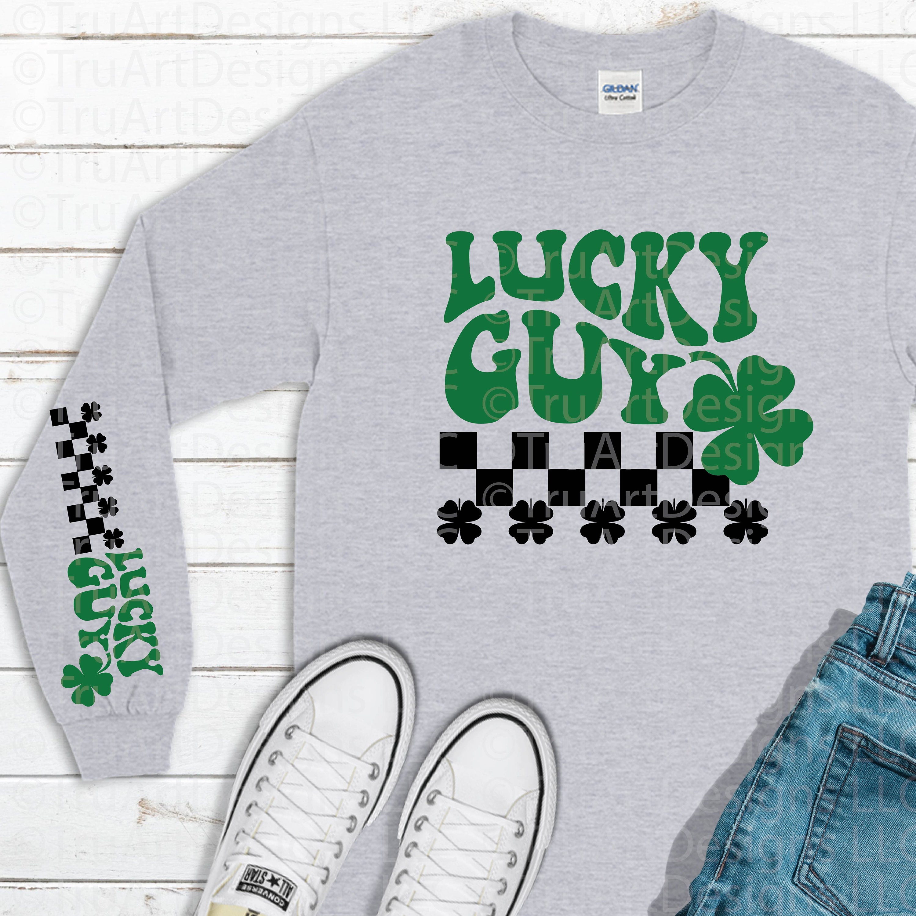 Lucky Svg Bundle, Retro St Patricks Day, Four Leaf Clover Svgs, St ...