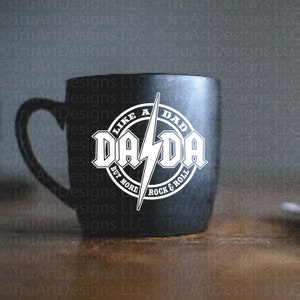 Dad SVG, Dada Rock and Roll Dad PNG, Rock Guitar, Music, Dad Rocks ...