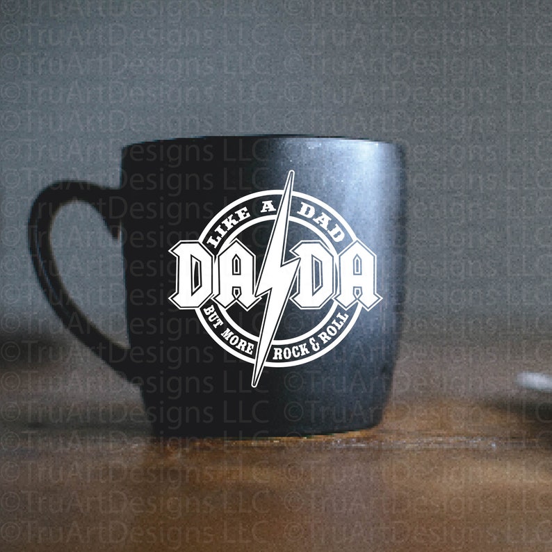 Dad SVG Dada Rock and Roll Dad PNG Rock Guitar Music Dad - Etsy