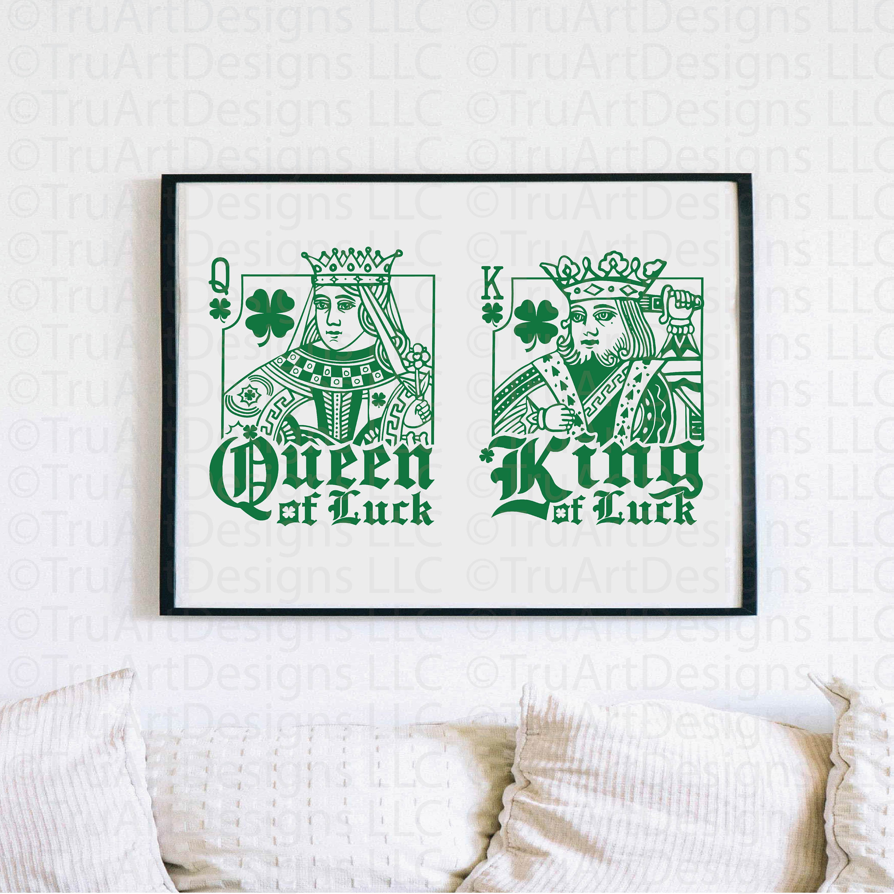 King and Queen of Luck Svg, St Patricks Day Svg, Couples Png, Playing ...