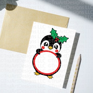 Penguin Svg, Christmas Penguin, Winter Penguin, Cute Baby Penguin Frame ...