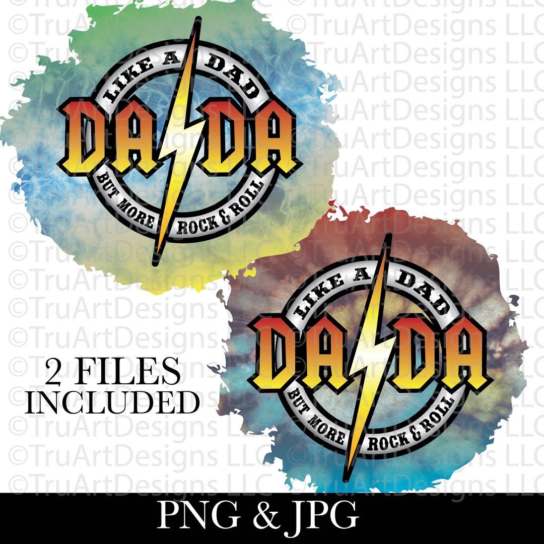 New Dad PNG, Dada Rock and Roll Tie Dye PNG, Transparent PNG ...