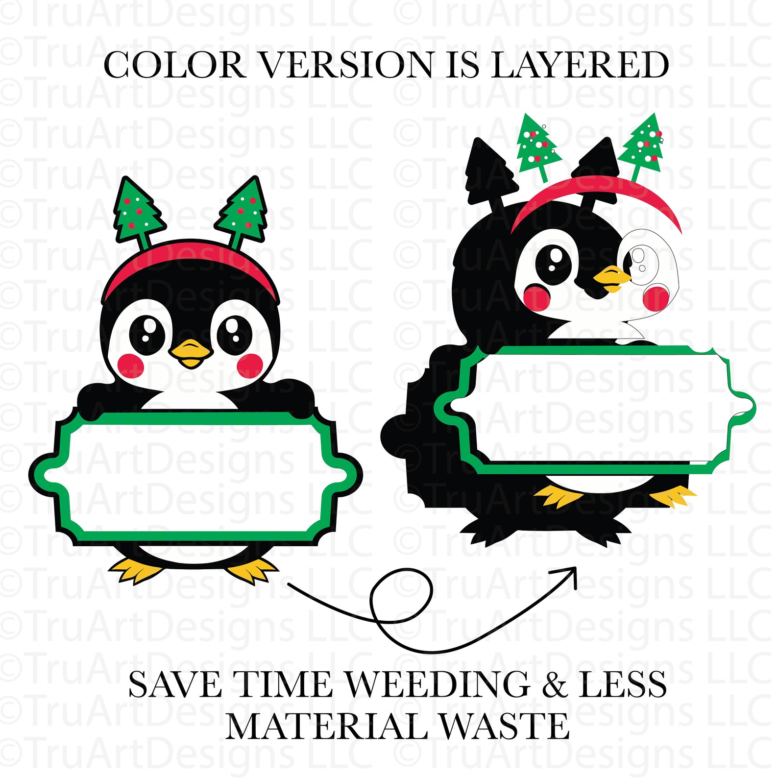 Penguin Svg, Christmas Penguin, Winter Penguin, Cute Baby Penguin Frame ...