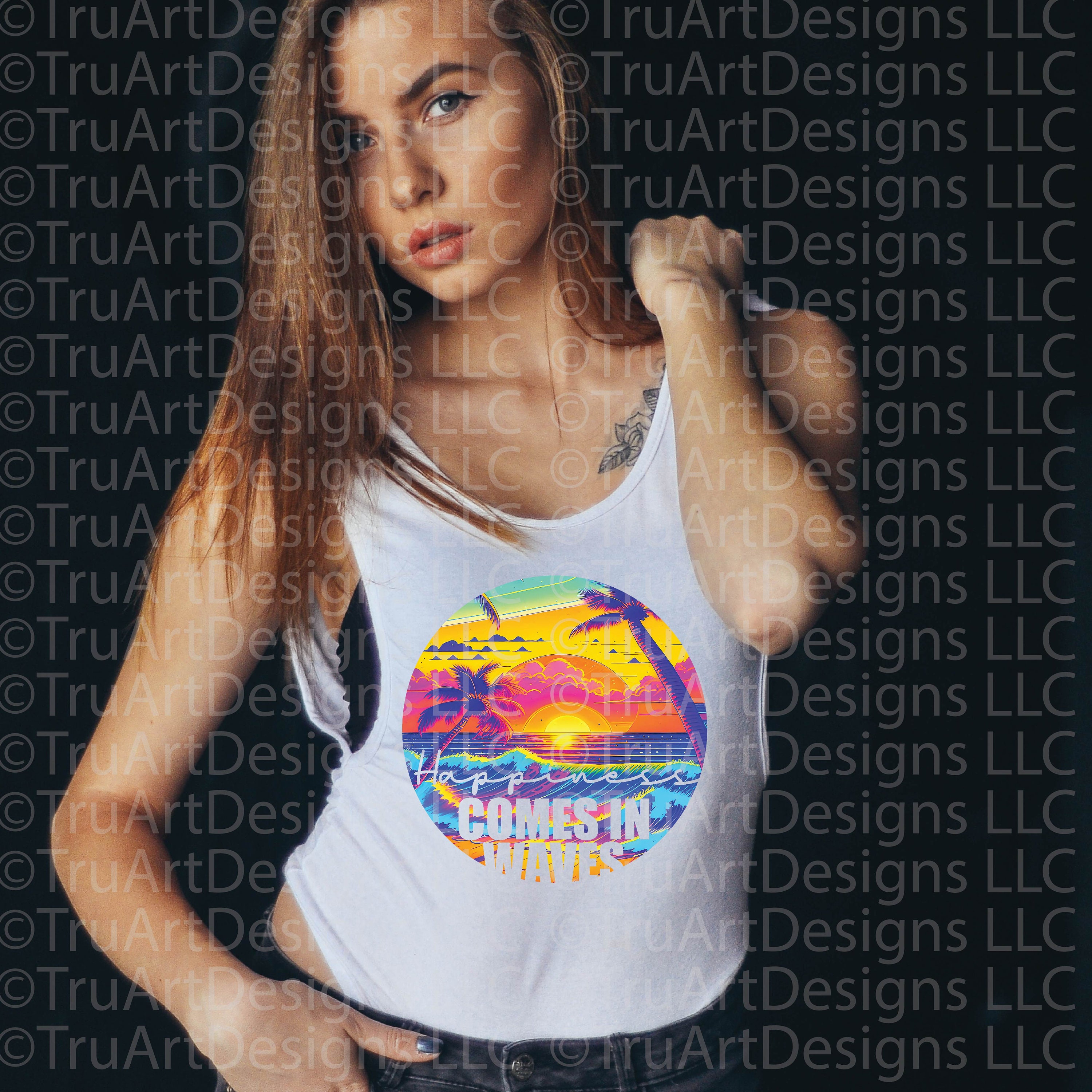 Summer Png Happiness Comes in Waves Png Beach Sublimation - Etsy