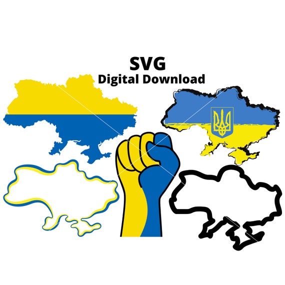 Ukraine SVG Bundle Ukraine Map Svg Coat Arms Svg Ukraine Hand | Etsy