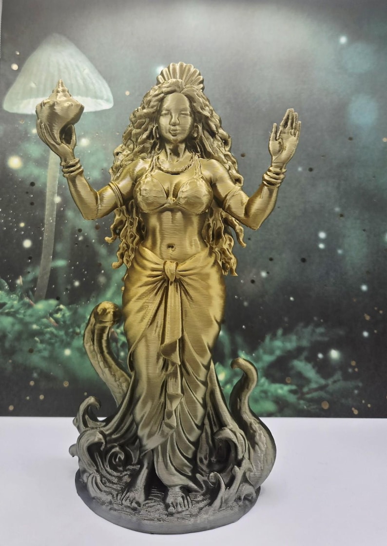 Mama Wata Goddess Statue | 3D Printed African Water Deity Figurine ...