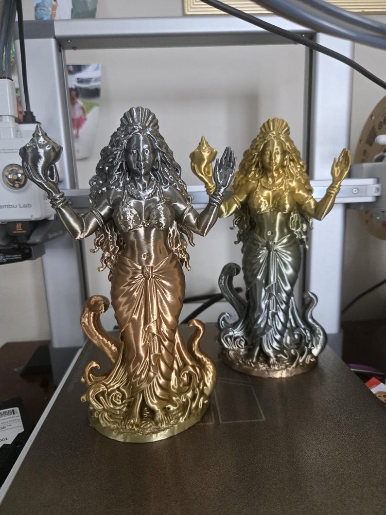 Mama Wata Goddess Statue | 3D Printed African Water Deity Figurine ...
