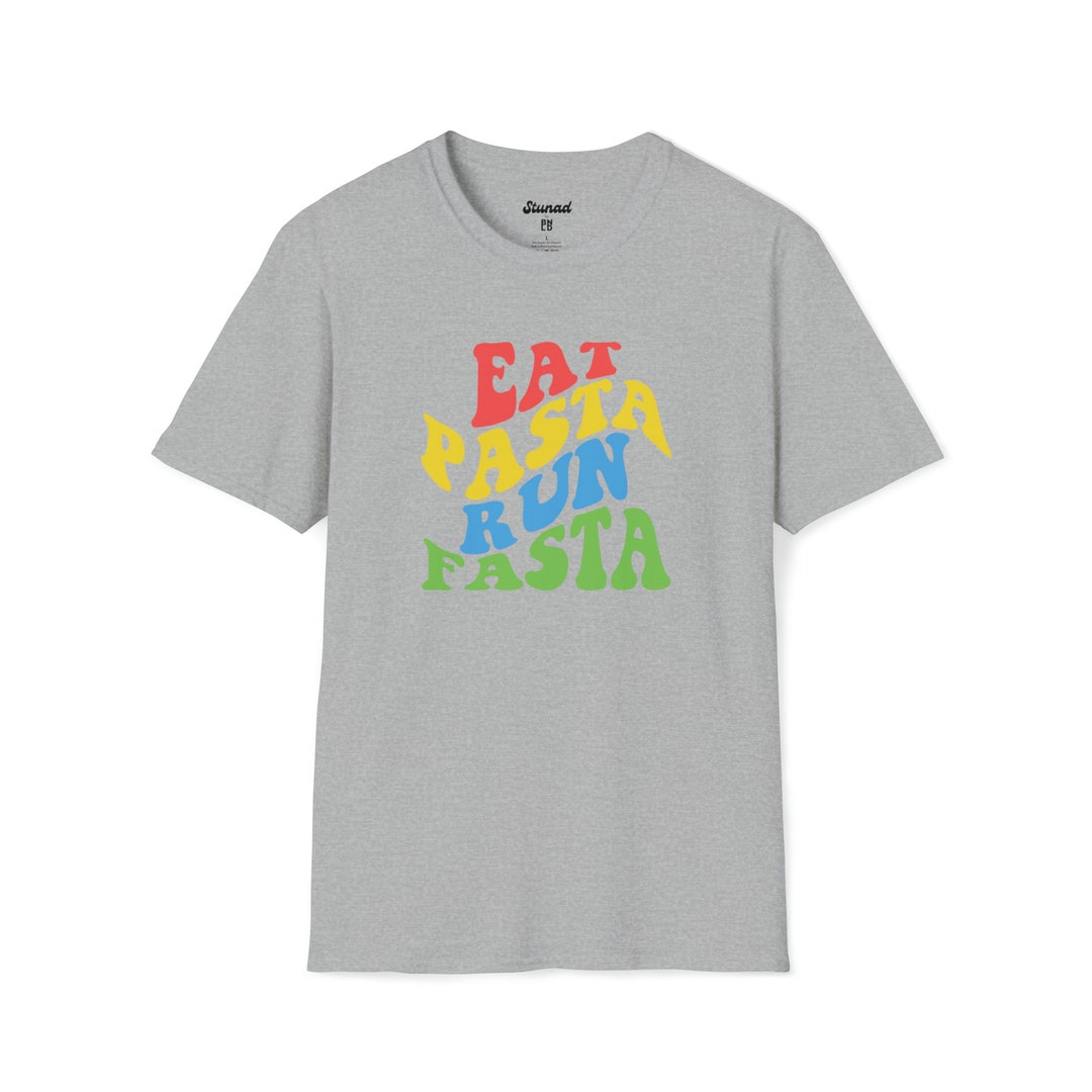 Retro Italian Eat Pasta, Run Fasta T-shirt, Vintage Italy Foodie Tee ...