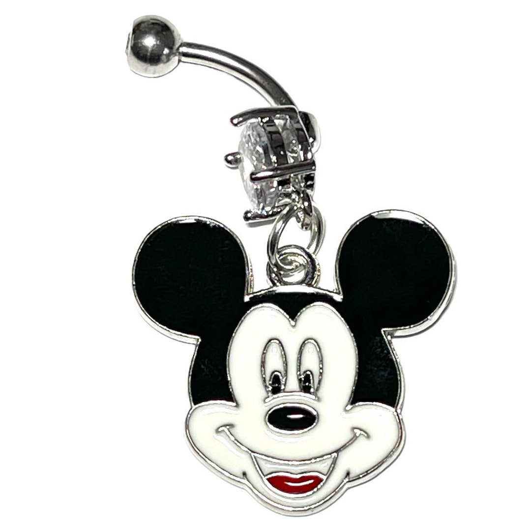 Mickey Mouse Enamel Dangle Belly Navel Bar Ring - Etsy