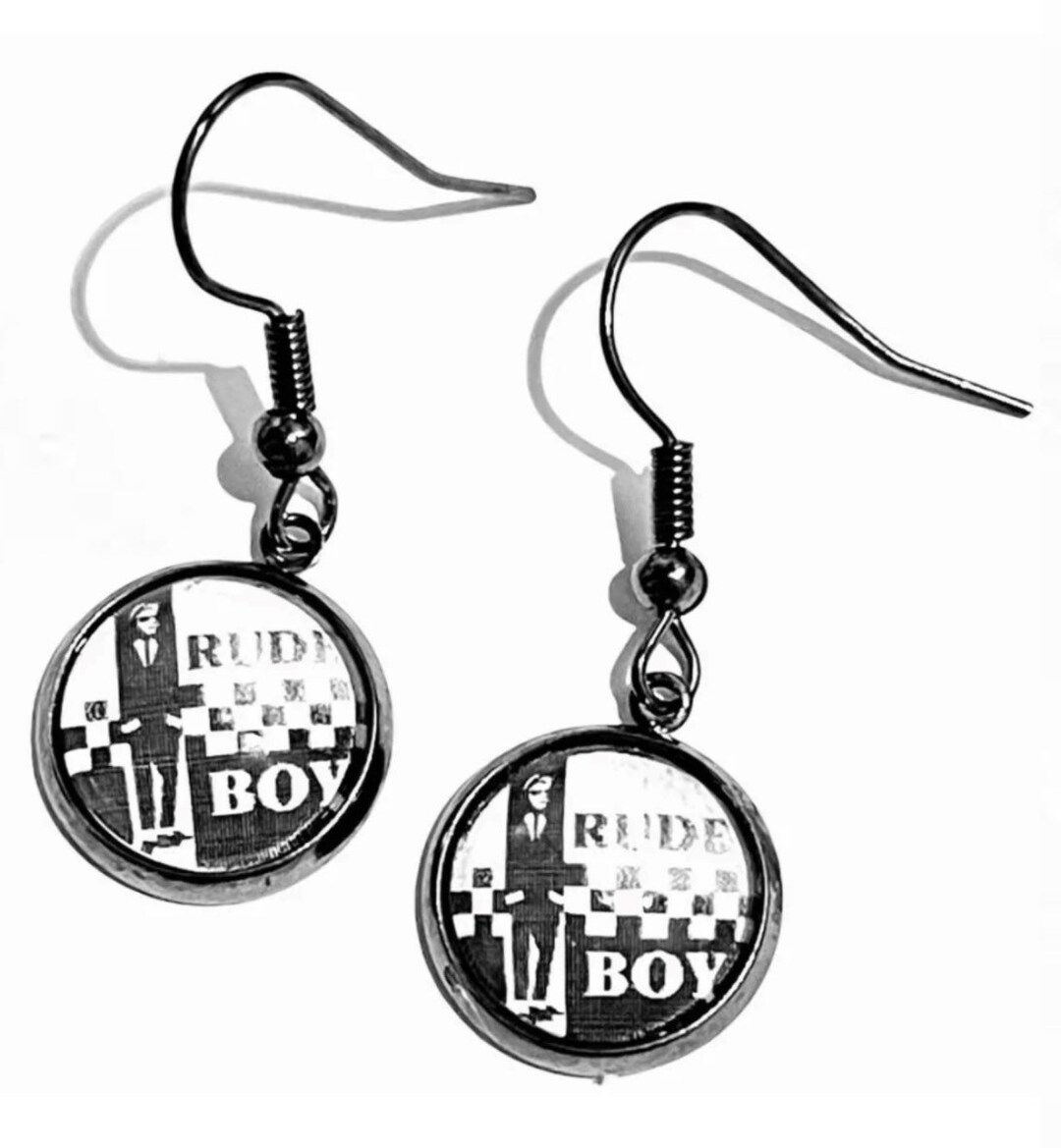 Ska Madness Two Tone Rude Boy Chequered Dangle Earrings - Etsy