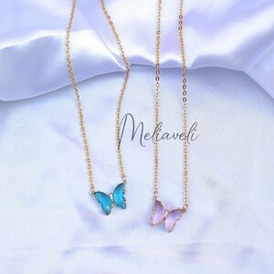 Necklace With Beautiful Butterfly Dainty Gold Chain - Etsy