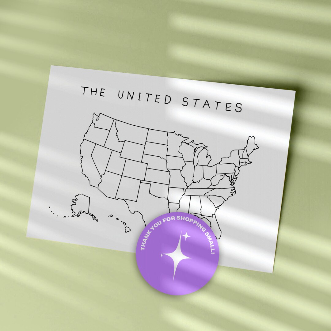 Printable USA Map - Sales Tracker - Travel Map - Printable Download - Etsy