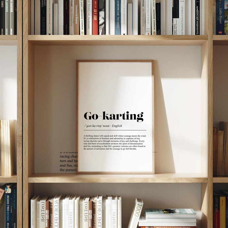 Go Karting Definition Print , Typography Wall Art for Racing ...