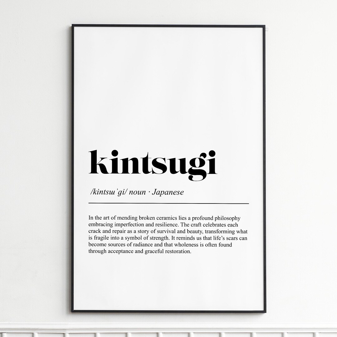 Kintsugi Definition Print , Elegant Dictionary Wall Art , Minimalist ...
